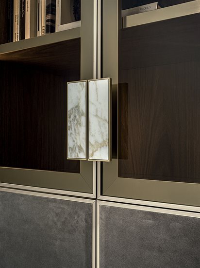 Boiserie with wooden structure for living room Ianus - Longhi.it