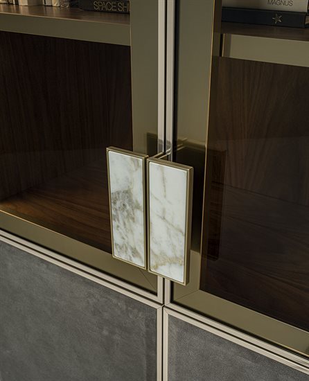 Boiserie with wooden structure for living room Ianus - Longhi.it