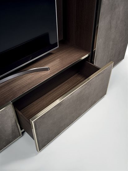 Boiserie with wooden structure for living room Ianus - Longhi.it