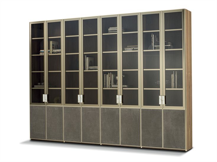 Boiserie with wooden structure for living room Ianus - Longhi.it