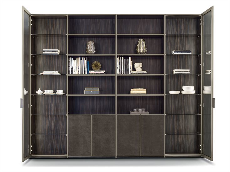 Boiserie with wooden structure for living room Ianus - Longhi.it