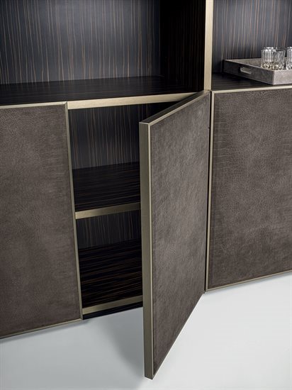 Boiserie with wooden structure for living room Ianus - Longhi.it