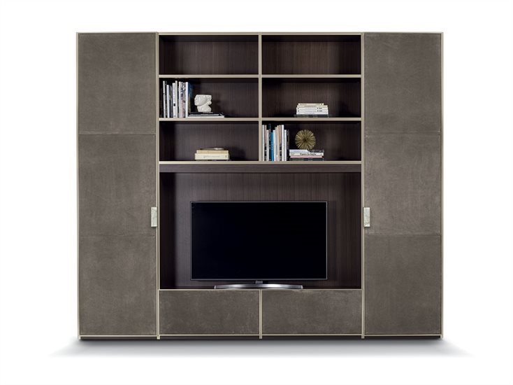 Boiserie with wooden structure for living room Ianus - Longhi.it