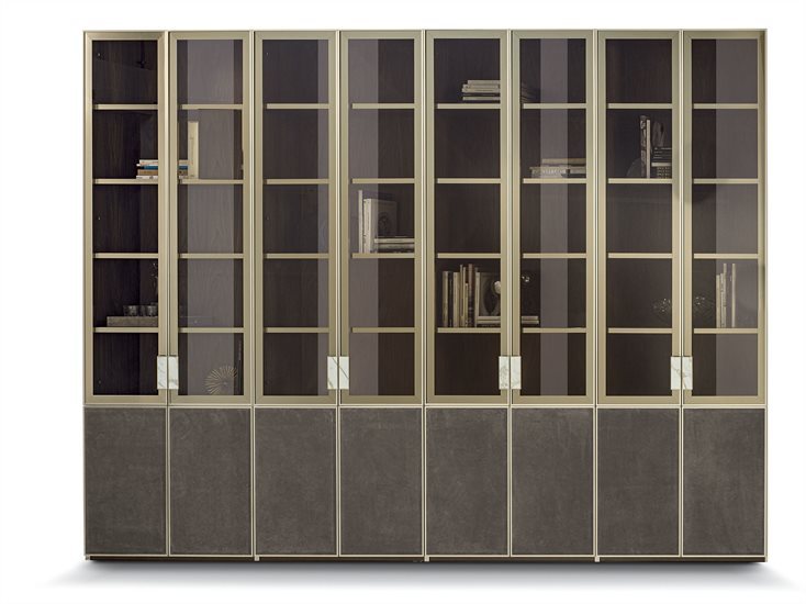 Boiserie with wooden structure for living room Ianus - Longhi.it