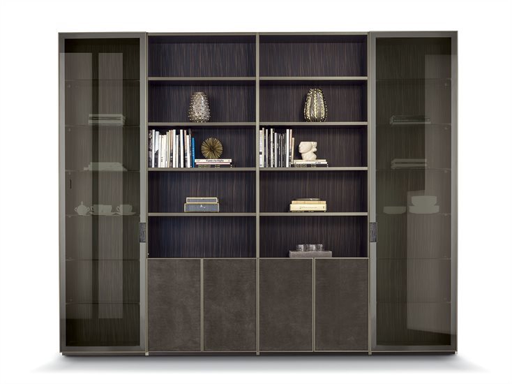 Boiserie with wooden structure for living room Ianus - Longhi.it