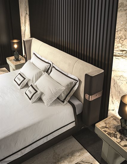 Double bed with wooden structure Mi Bed - Longhi.it