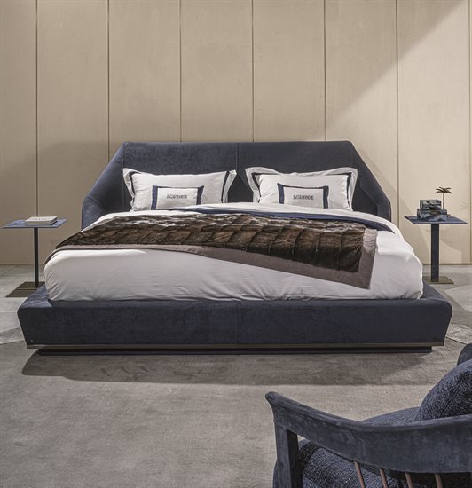 Modern double bed with wooden structure Yume - Longhi.it