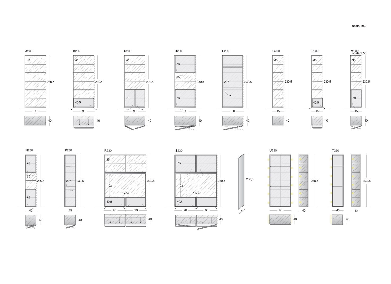 Boiserie with wooden structure for living room Ianus - Longhi.it